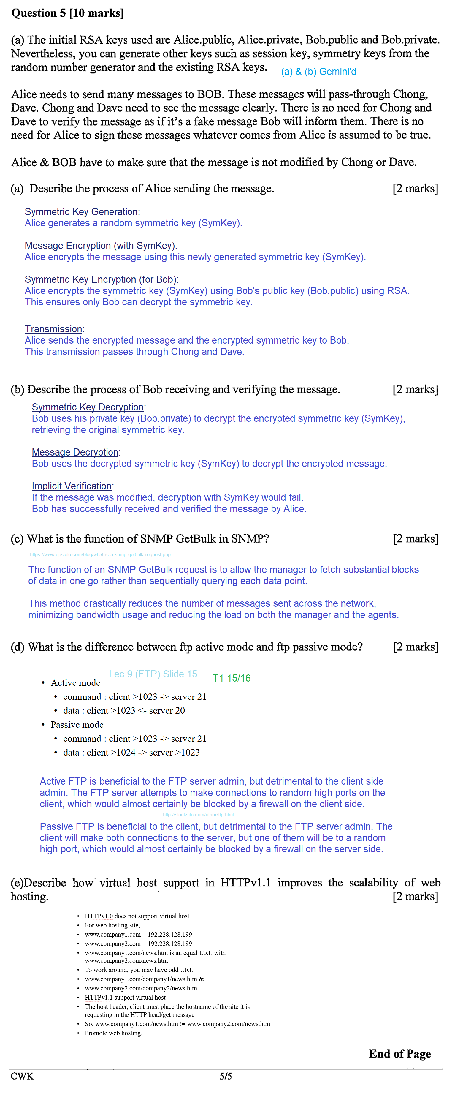 Exam questions - TSN 2201